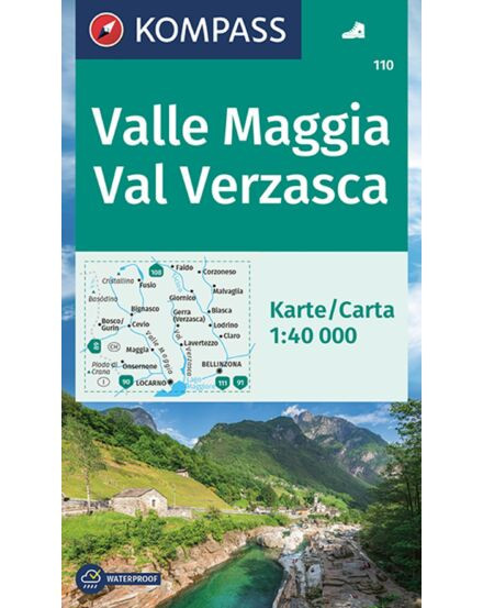 Valle Maggia-Val Verzasca turistatérkép - KOMPASS 110 - A Lu